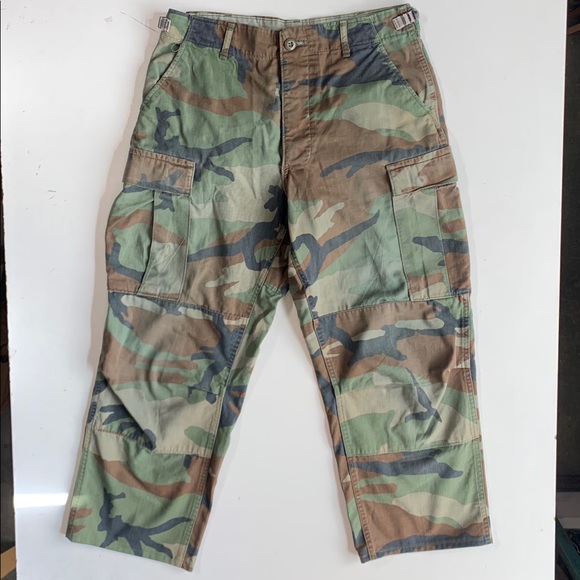 Vintage | Pants | Vintage Army Bdu Cargo Pants Woodland Camo Print ...